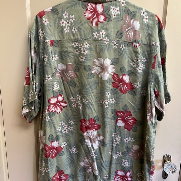 Ron Chereskin | Shirts | Ron Chereskin Xl Hawaiian Shirt Green Hibiscus ...